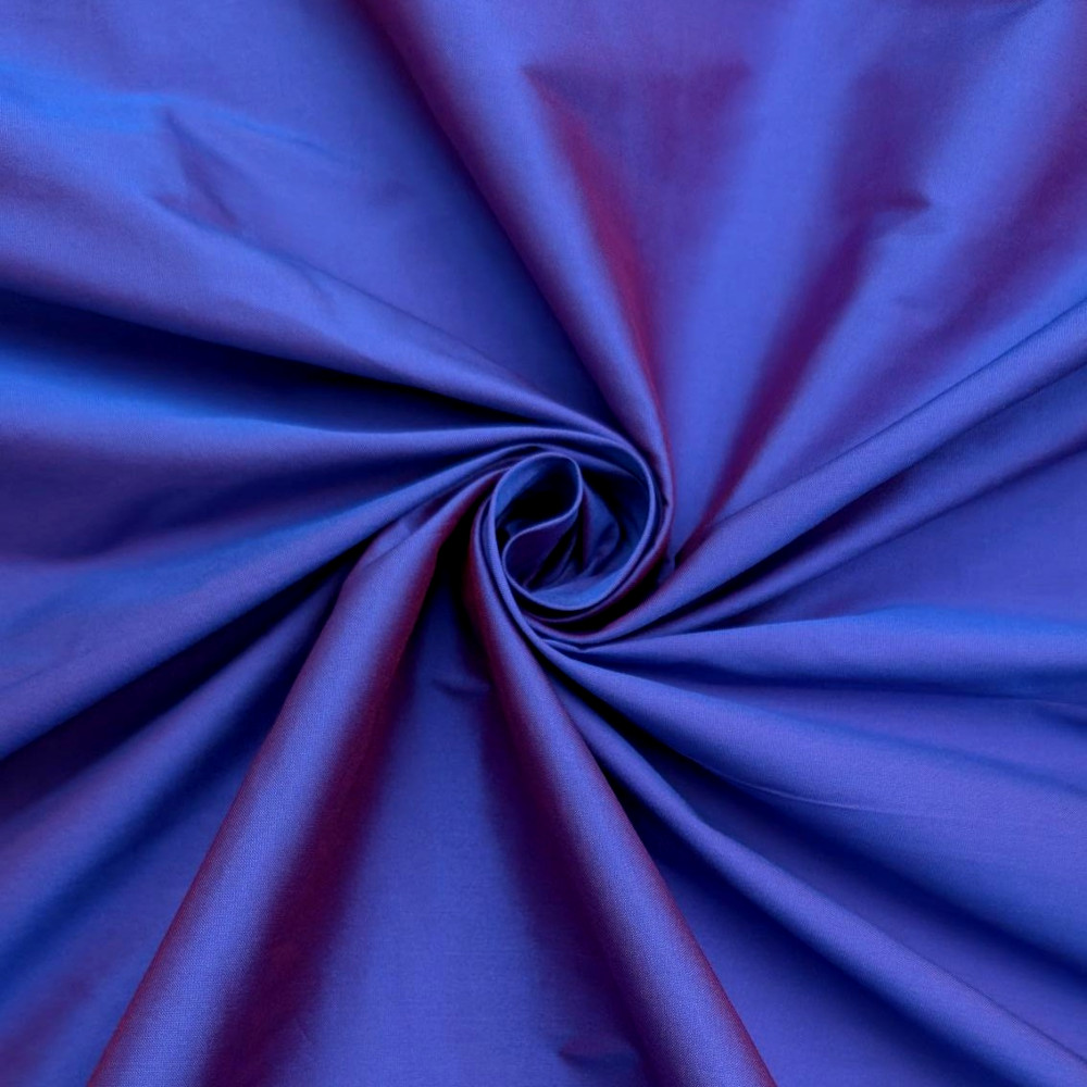 Electric Blue Faux Silk Taffeta Fabric by the metre|100% Polyester Faux Silk Taffeta